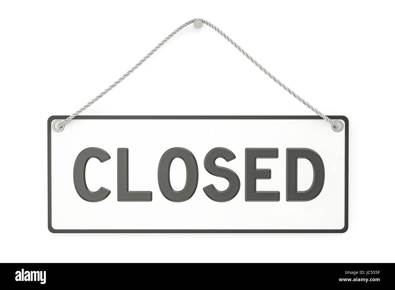 Closed Hanging Sign, 3D rendering isolated on white background Stock ...
