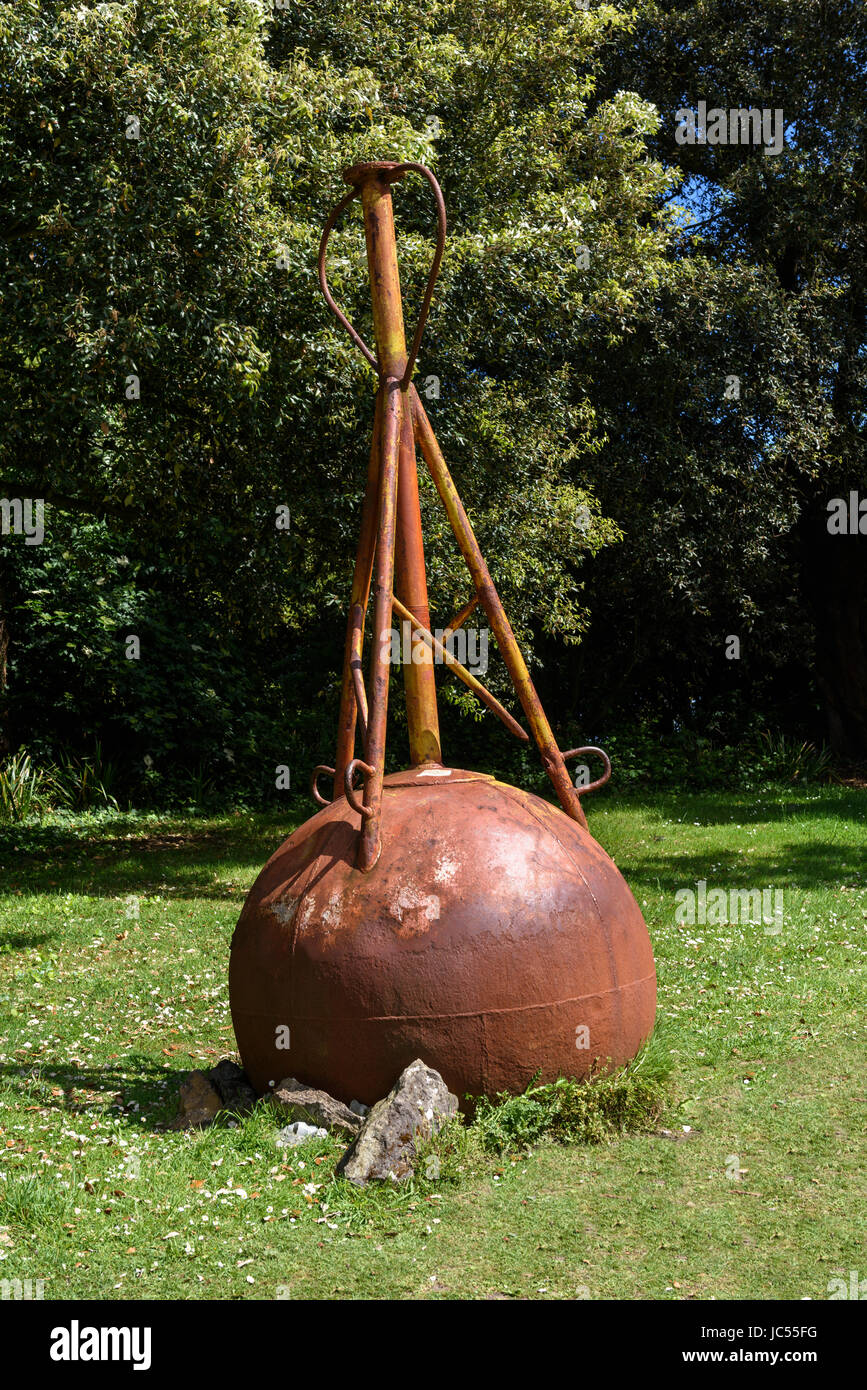 Rusted buoy, Ventnor Botanic Gardens, Isle of Wight, UK Stock Photo - Alamy