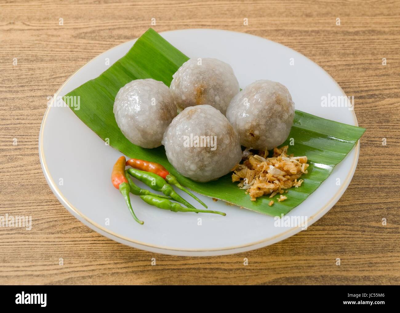 Thai Traditional Dessert, Tapioca Balls Made From Glutinous Rice Filled ...