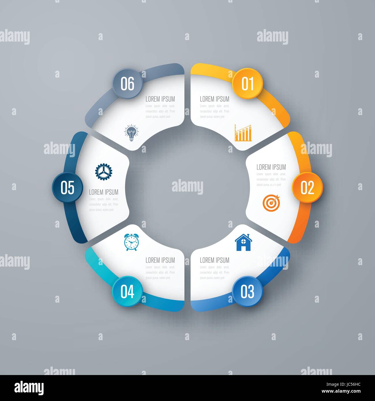 Infographics template 6 options with circle Stock Vector Image & Art ...
