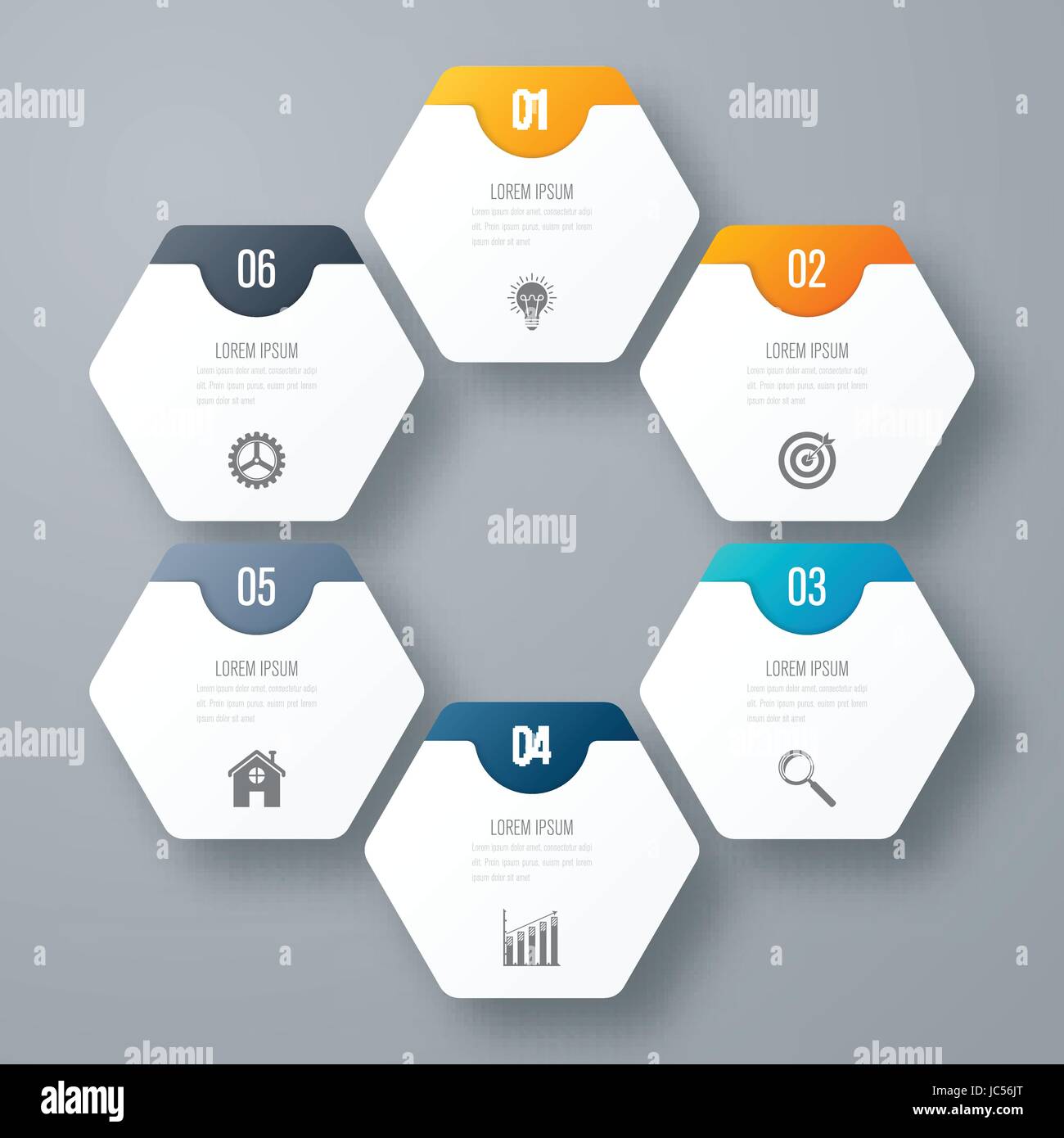 Hexagon infographic illustration vector hi-res stock photography and ...