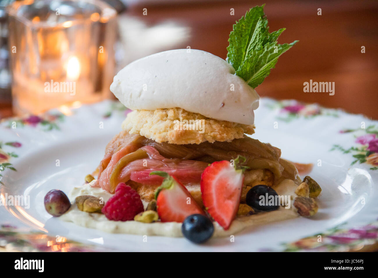 Rhubarb Short Cake, Edna Restaurant, Halifax, Nova Scotia, Canada Stock ...
