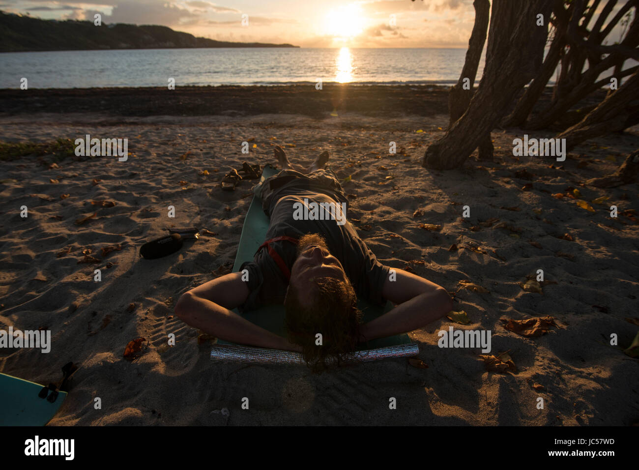 relaxing at sunset Stock Photo - Alamy