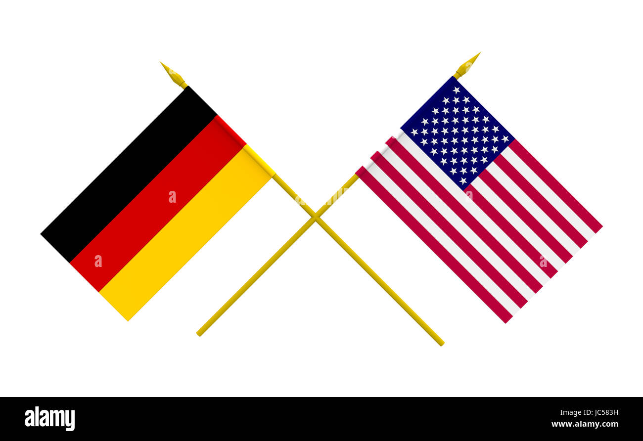 Flags of USA and Germany, 3d render, isolated Stock Photo - Alamy