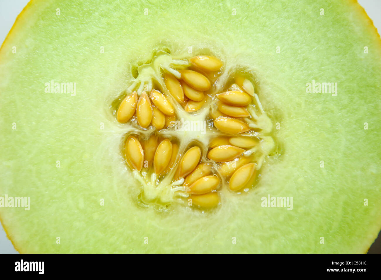 Galia melon - whole fruit and cut Stock Photo - Alamy