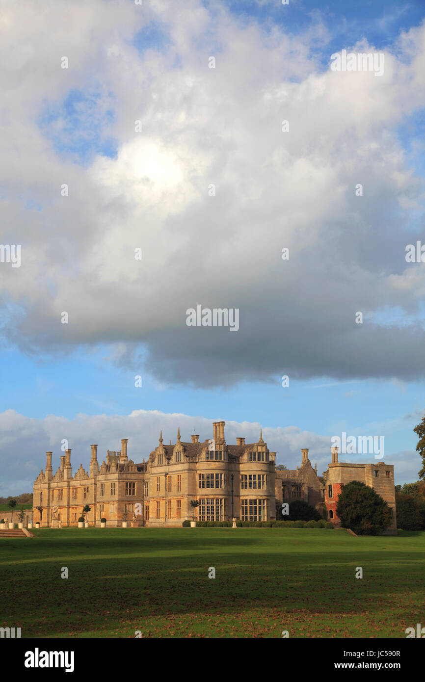 Autumn colours, Kirby Hall, near Corby town, Northamptonshire, England ...
