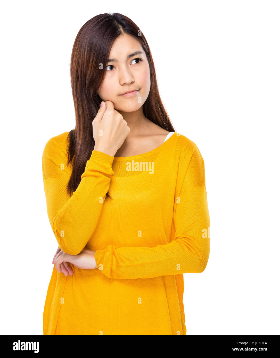 Asian young woman thinking Stock Photo - Alamy Asian young woman thinking Stock Photo - Alamy