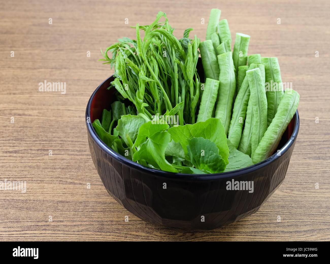 Vegetable, A Bowl of Fresh Green Cowpeas, Leucaena Leucocephala and ...