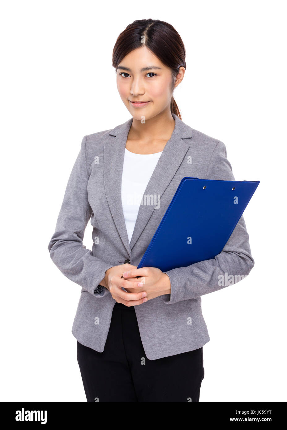 Secretary with clipboard Stock Photo - Alamy
