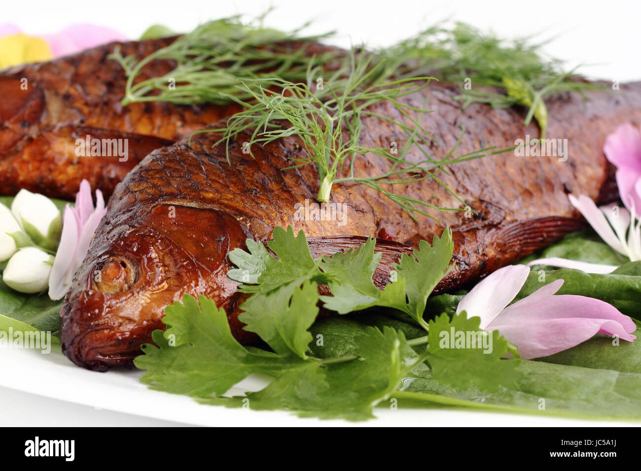 close up of freshly smoked fish Stock Photo - Alamy