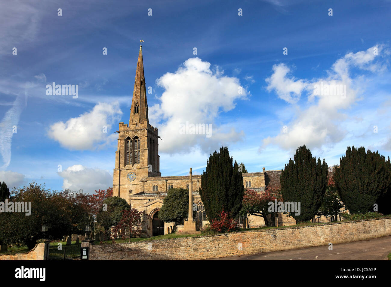 St Nicholas church, Bulwick village, Northamptonshire, England, UK ...