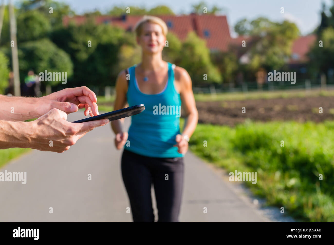 Trainer stopping hi-res stock photography and images - Alamy