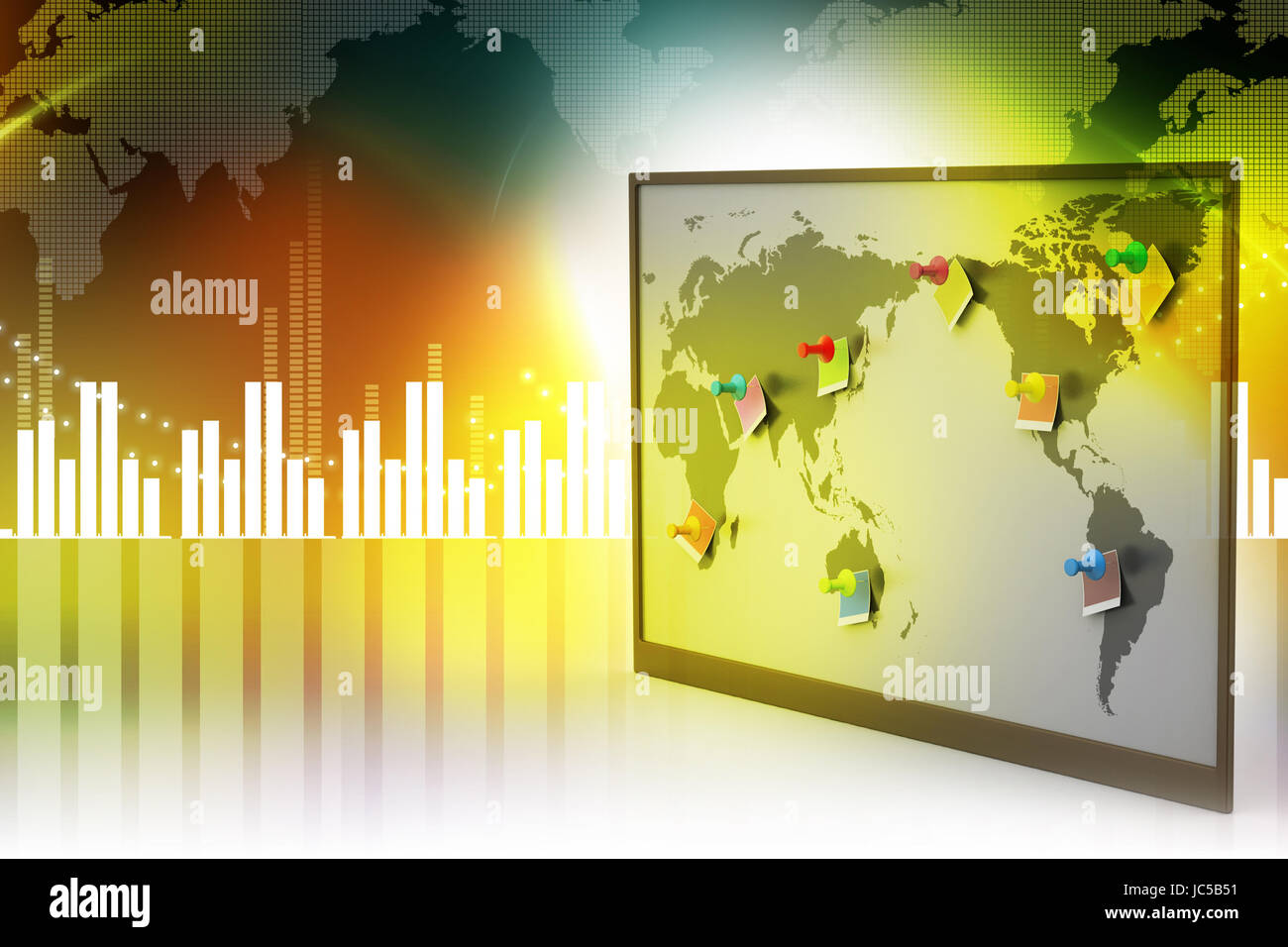 Pushpin pointing place on a paper map Stock Photo - Alamy