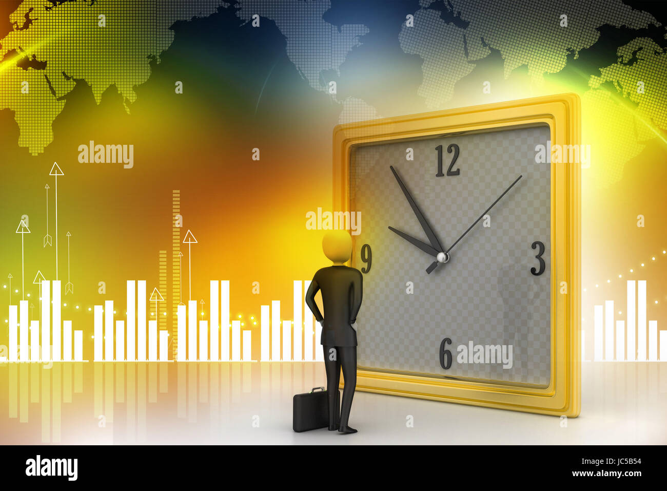 3d man watching clock hi-res stock photography and images - Alamy