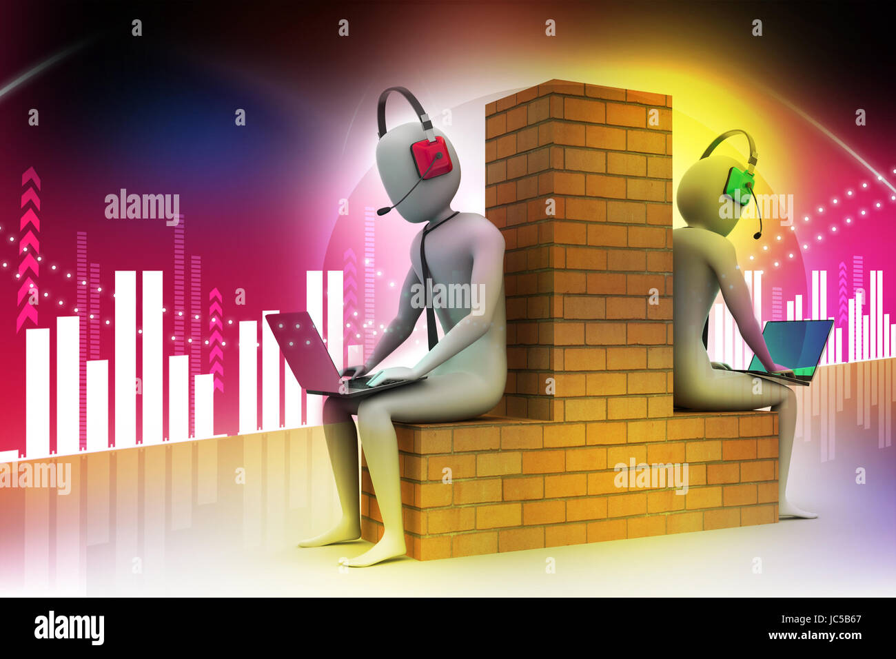 3d people working in laptop Stock Photo - Alamy