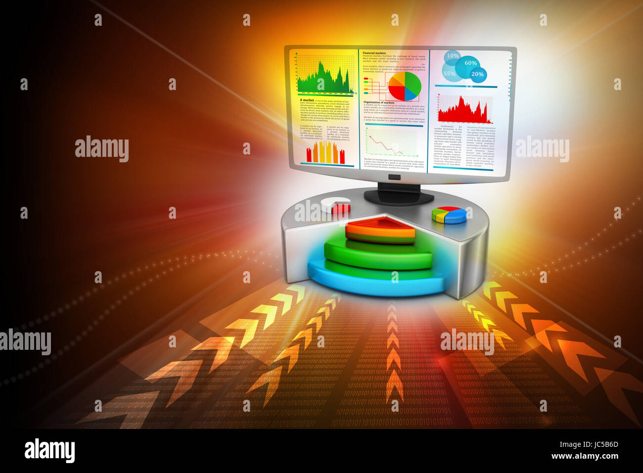 Stock chart showing the computer monitor Stock Photo - Alamy