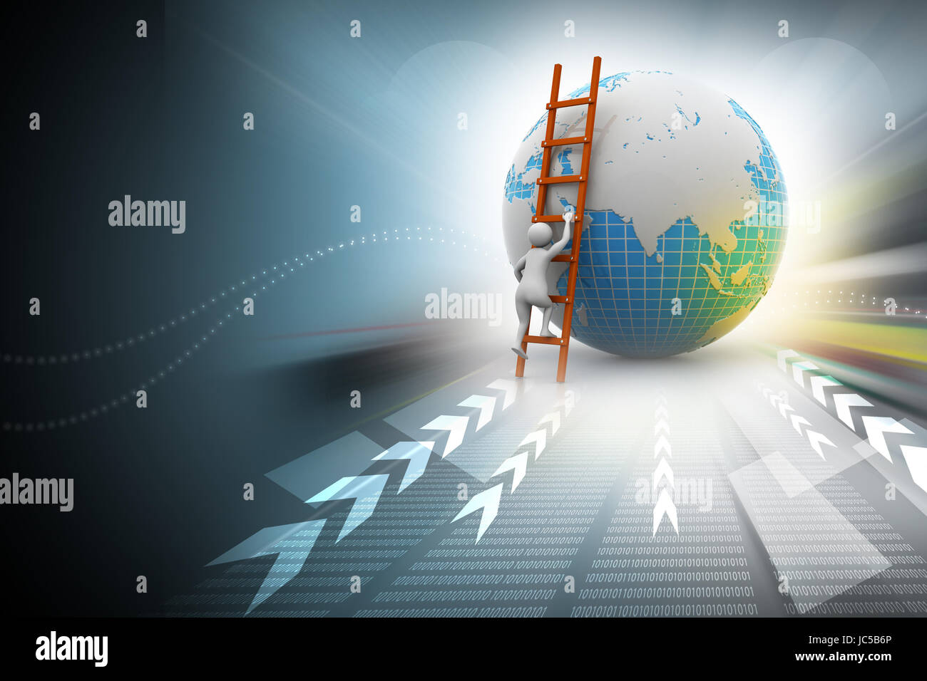 Earth globe and ladder Stock Photo - Alamy