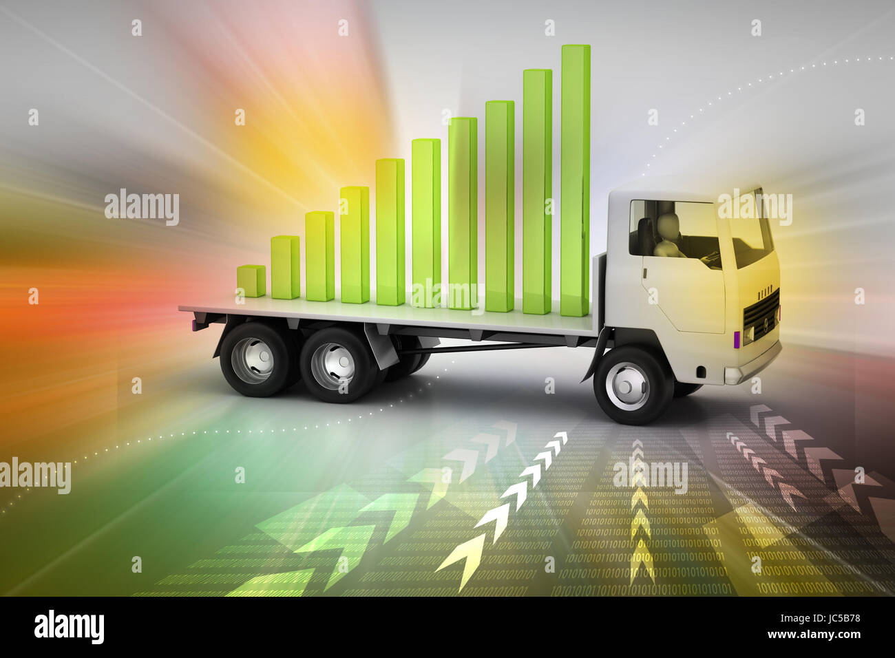 Transportation of business graph in truck Stock Photo - Alamy