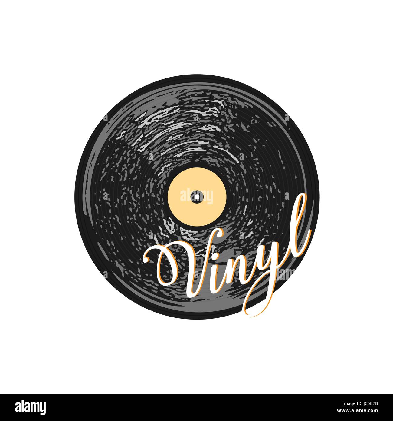 Vinyl record. Isolated graphic illustration. Vector Stock Vector Image ...