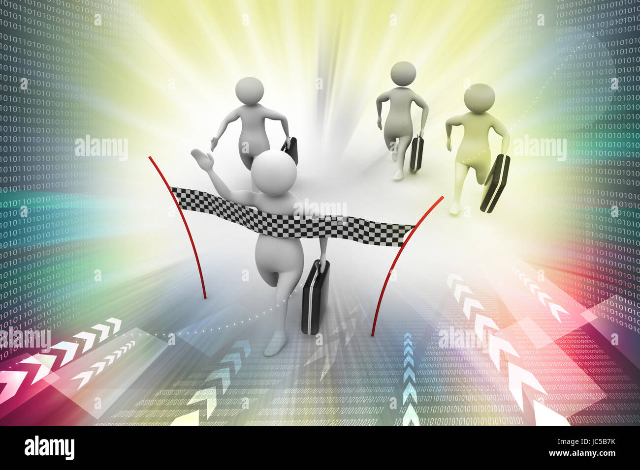 Business man reaching the finishing line Stock Photo - Alamy