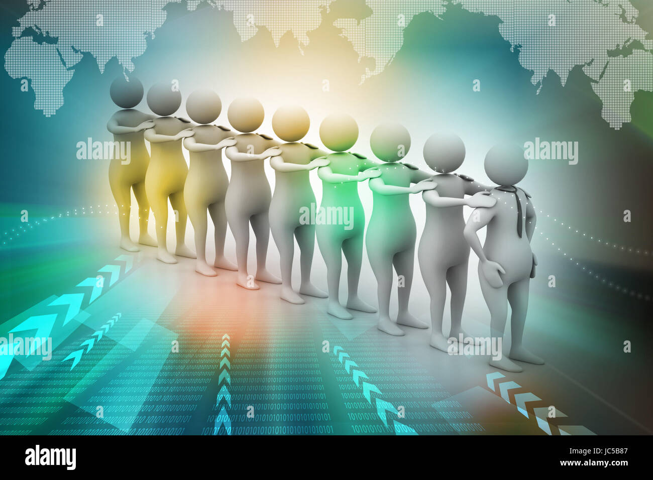 3d people in queue Stock Photo - Alamy