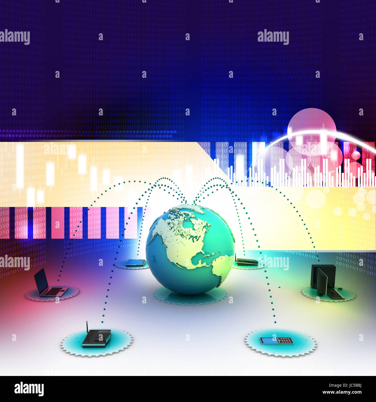 computer networking with globe Stock Photo - Alamy