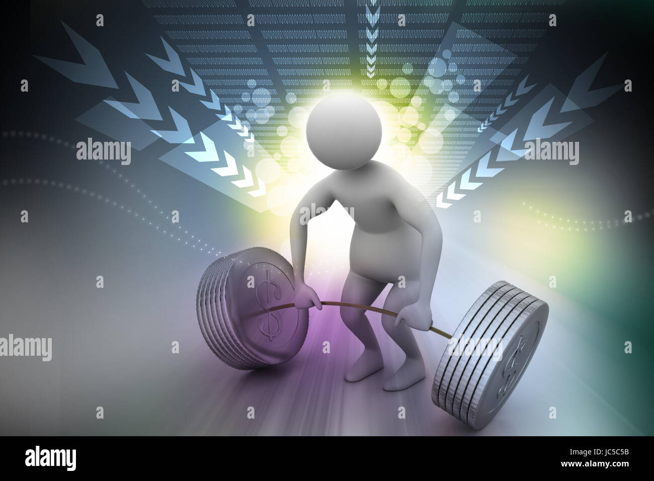 3d man lifting weights Stock Photo - Alamy