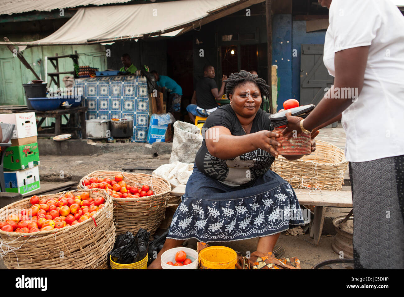 Roadside traders, Nigeria, Africa Stock Photo - Alamy