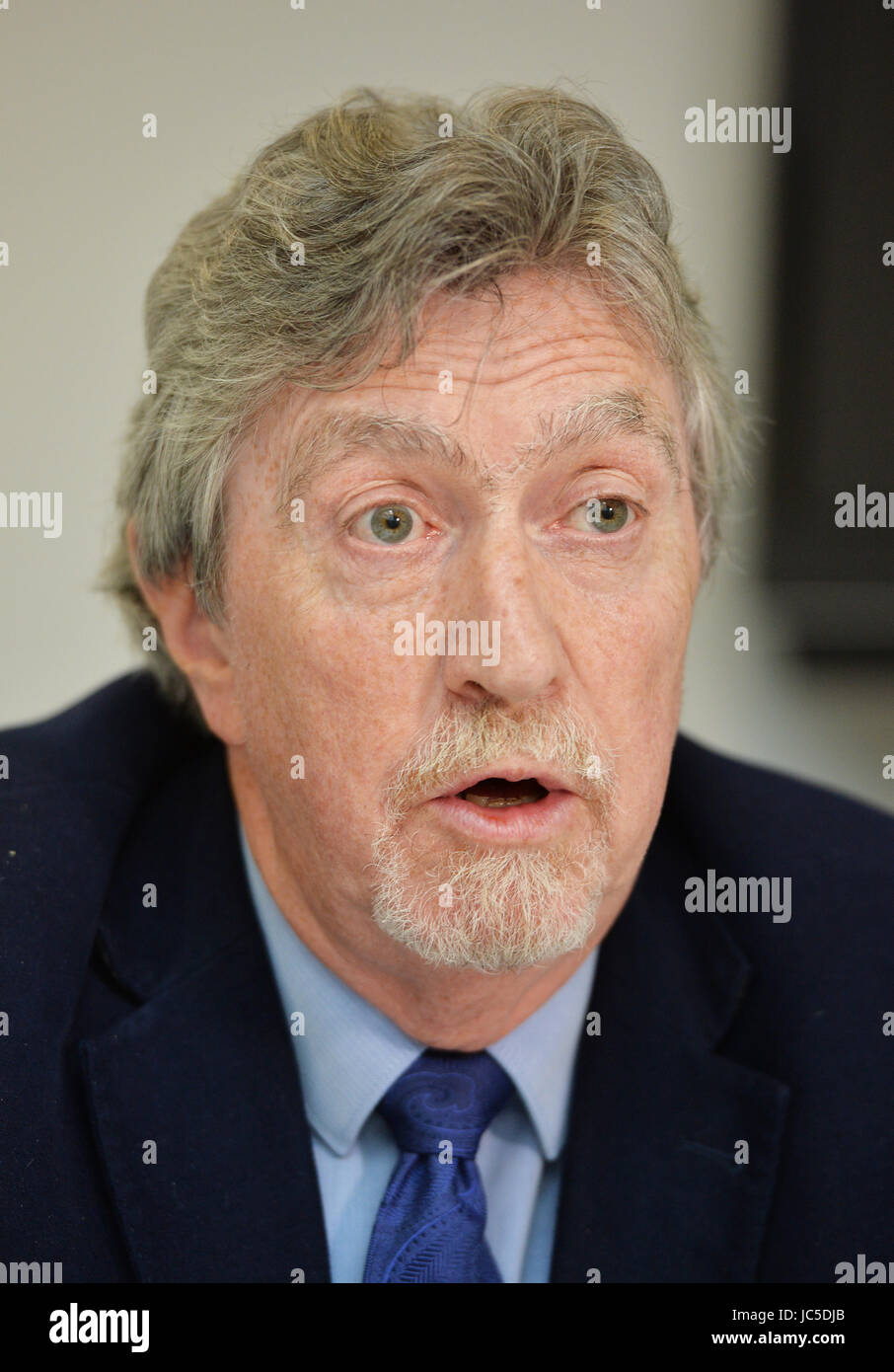 Sinn Fein's newly-elected MP Mickey Brady during a press conference in ...