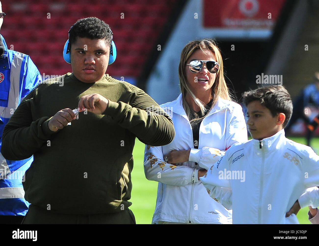 Celebrities attend a charity match held at Walsall FC in aid of Compton ...