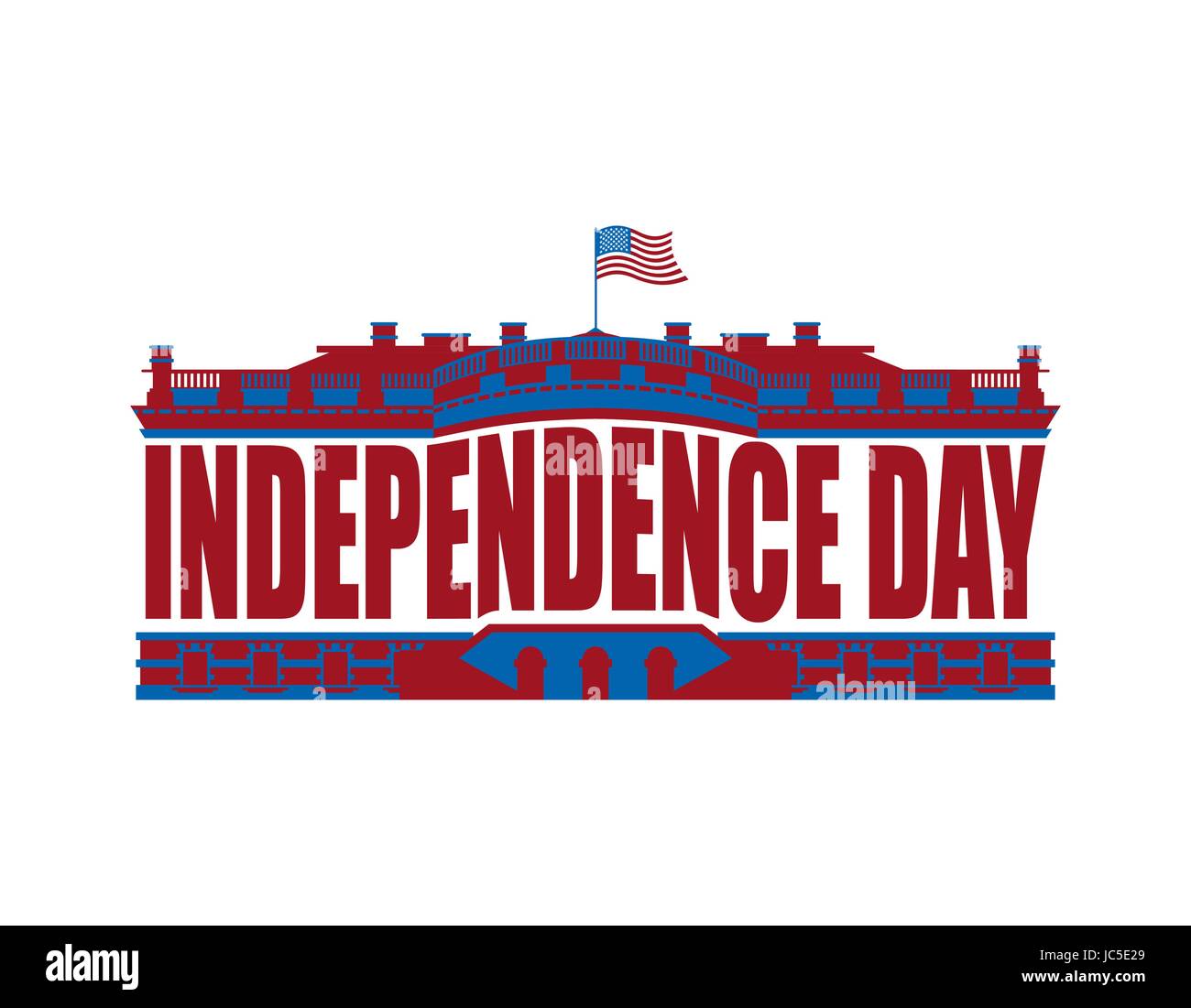 Independence Day USA emblem. White house. America Patriotic holiday ...