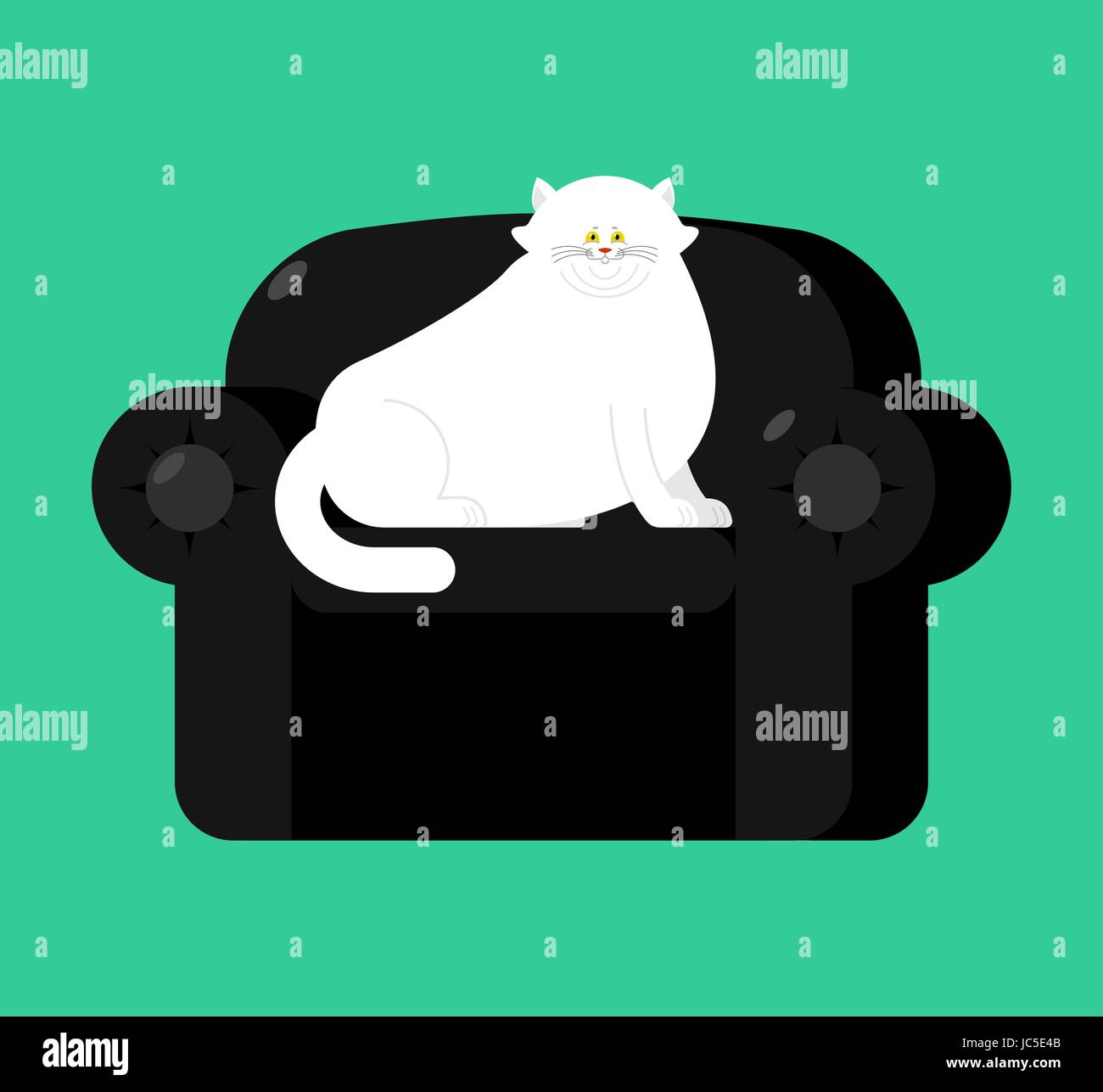 Fat cat on couch Stock Vector Images - Alamy