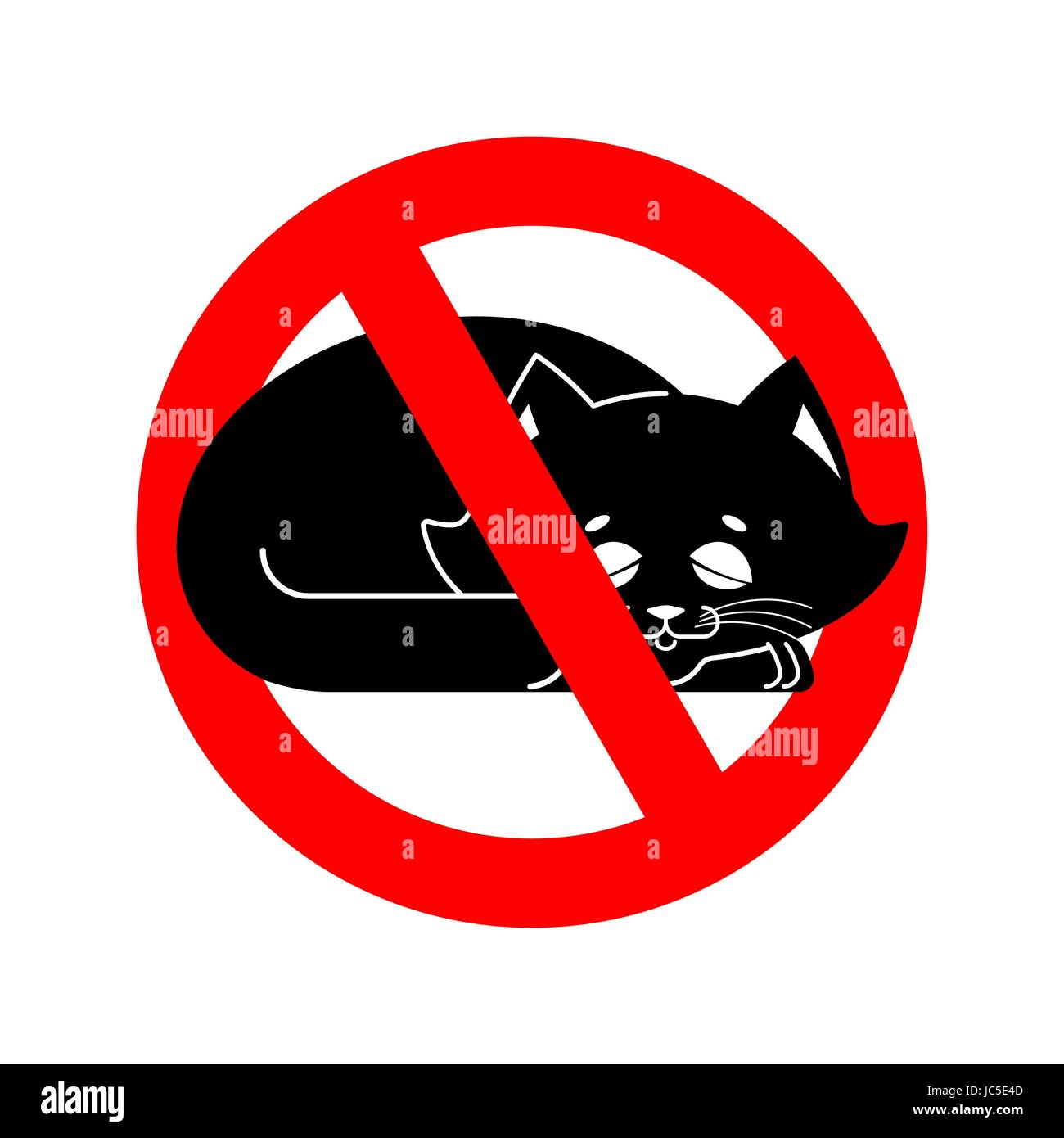 Stop cat. ban pet is forbidden. Red prohibitory road sign Stock Vector ...