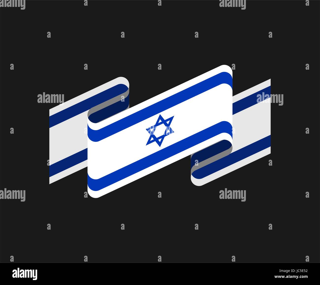 Israel flag isolated. Israeli banner ribbon. Jewish Symbol of State ...