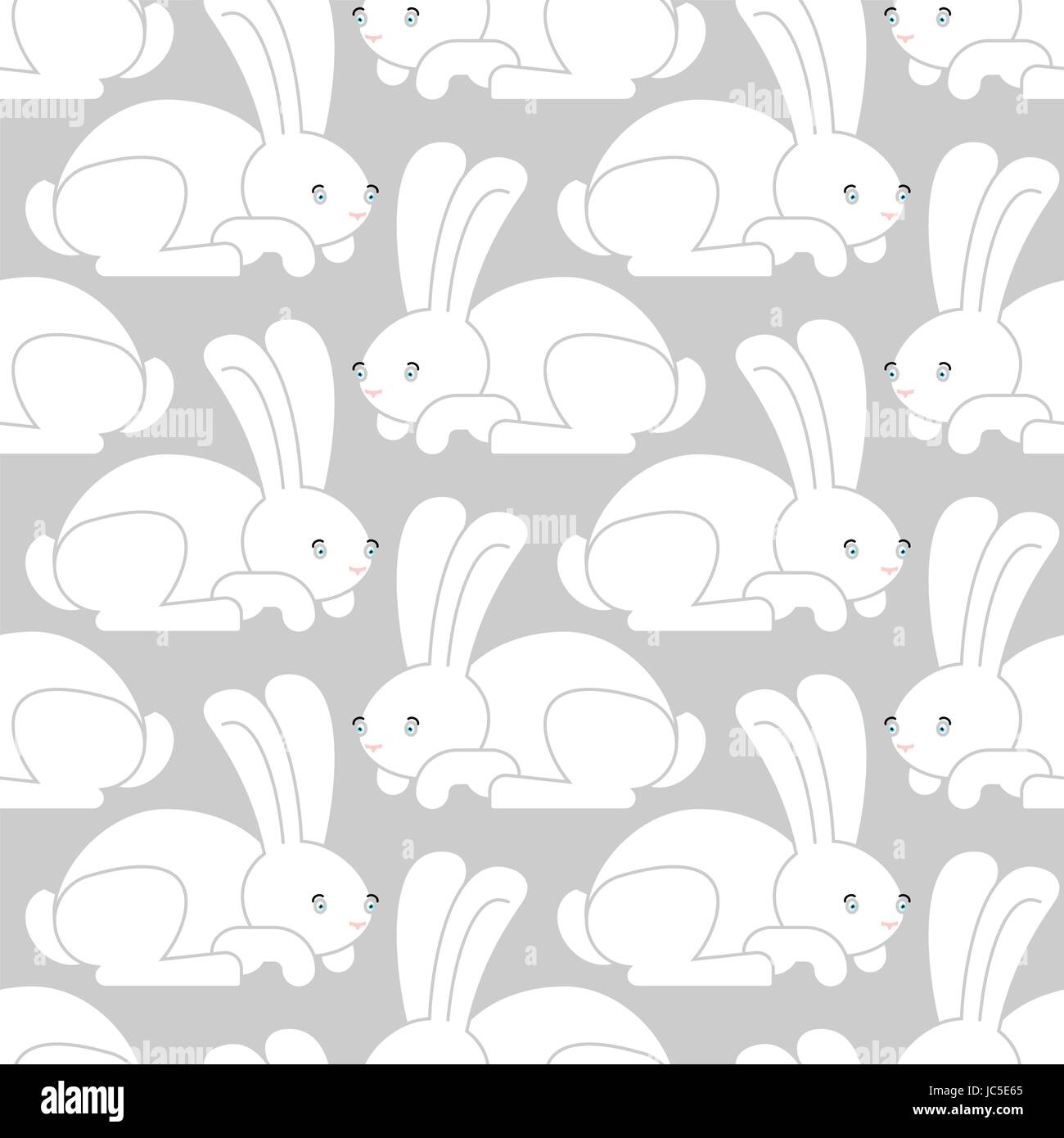 White Rabbit seamless pattern. Hare ornament. bunny background. Animal ...