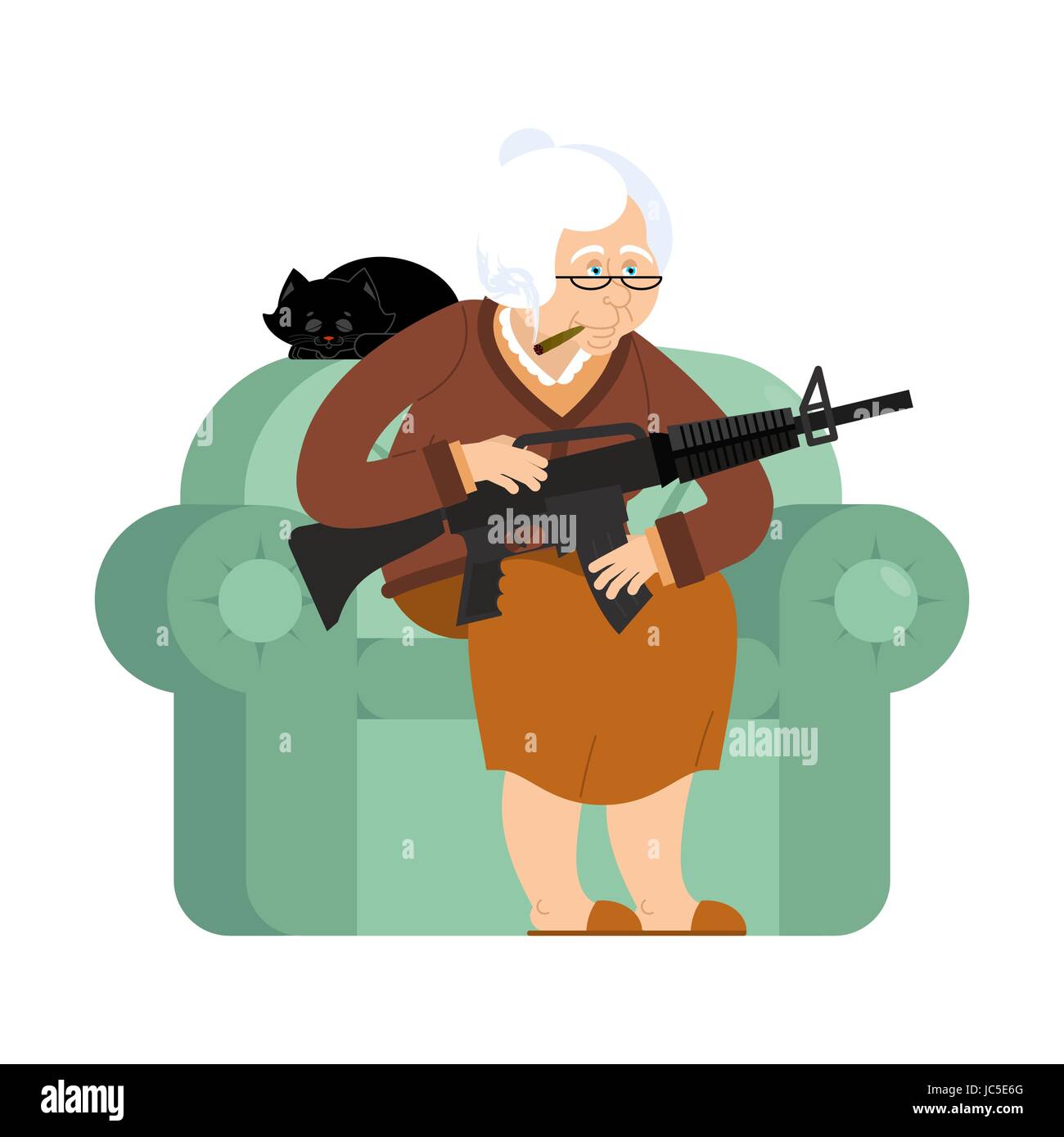 Tommy gun woman Stock Vector Images - Alamy