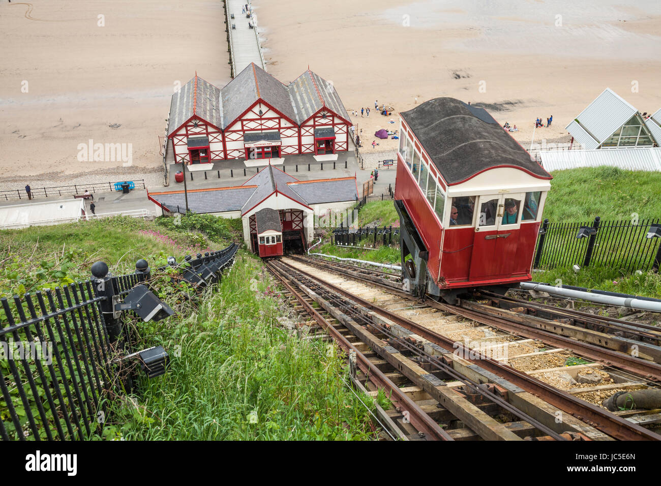 The Funicular cliff lift at Saltburn by the Sea, England,UK Stock Photo ...
