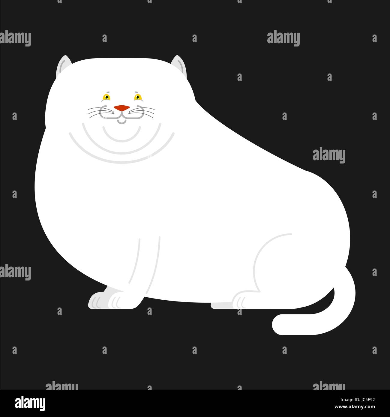 Fat white cat Stock Vector Images - Alamy