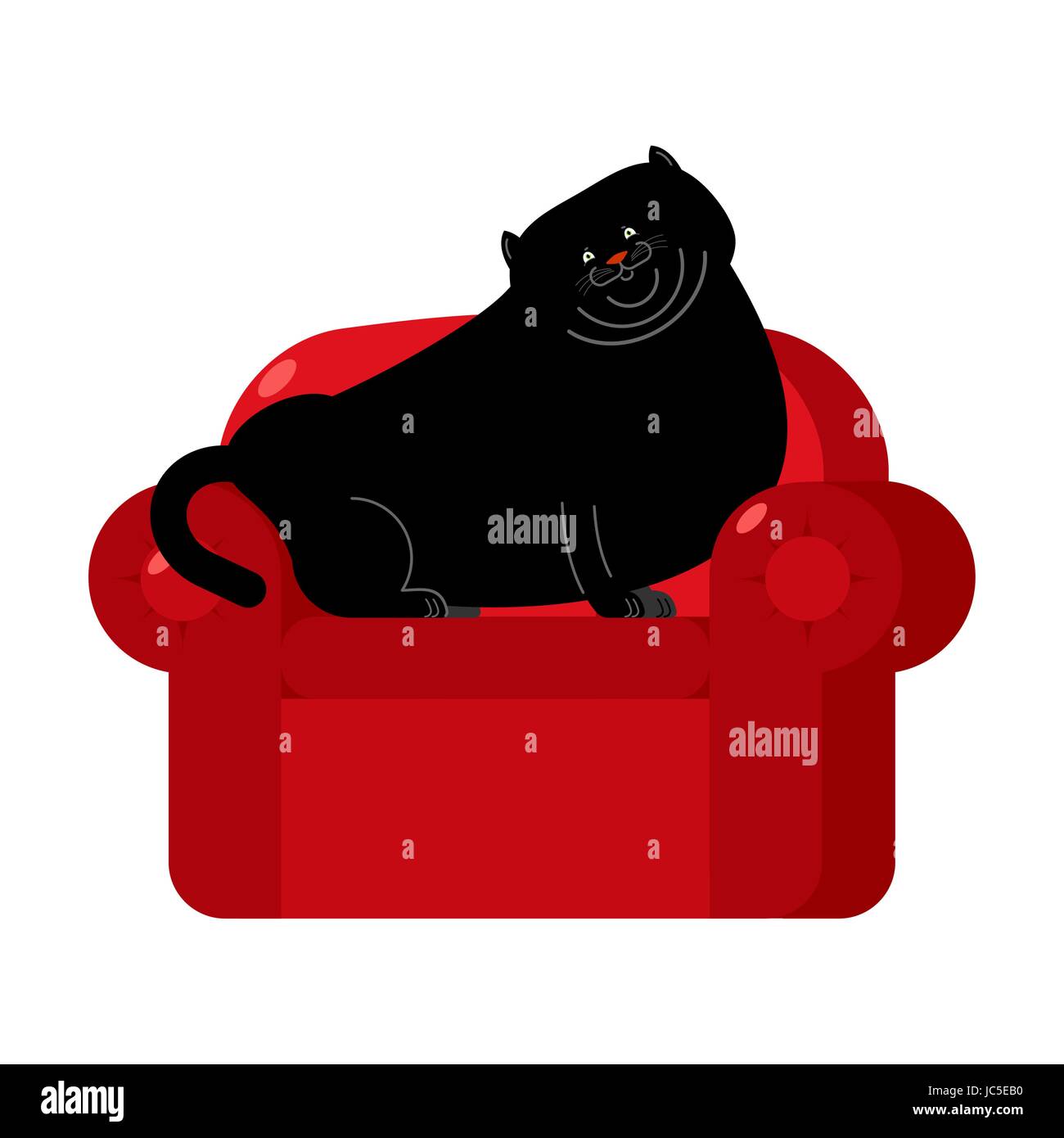 Fat cat on couch Stock Vector Images - Alamy