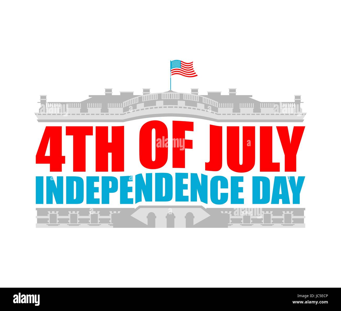Independence Day USA emblem. White house. America Patriotic holiday ...