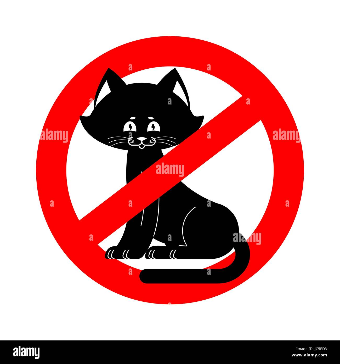 Stop cat. ban pet is forbidden. Red prohibitory road sign Stock Vector ...