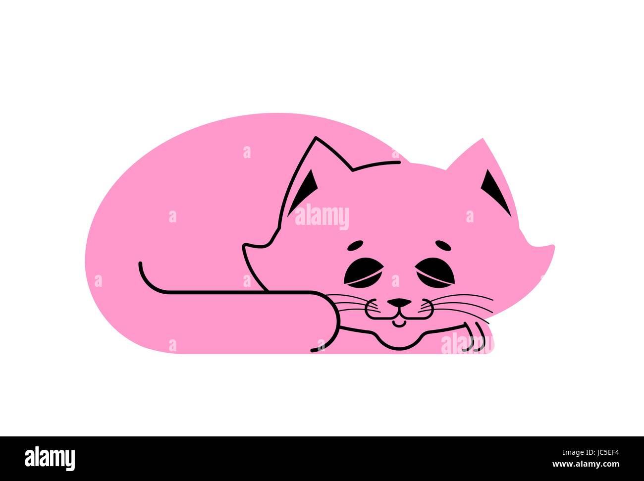 Ginger sleeping cat Cut Out Stock Images & Pictures - Alamy