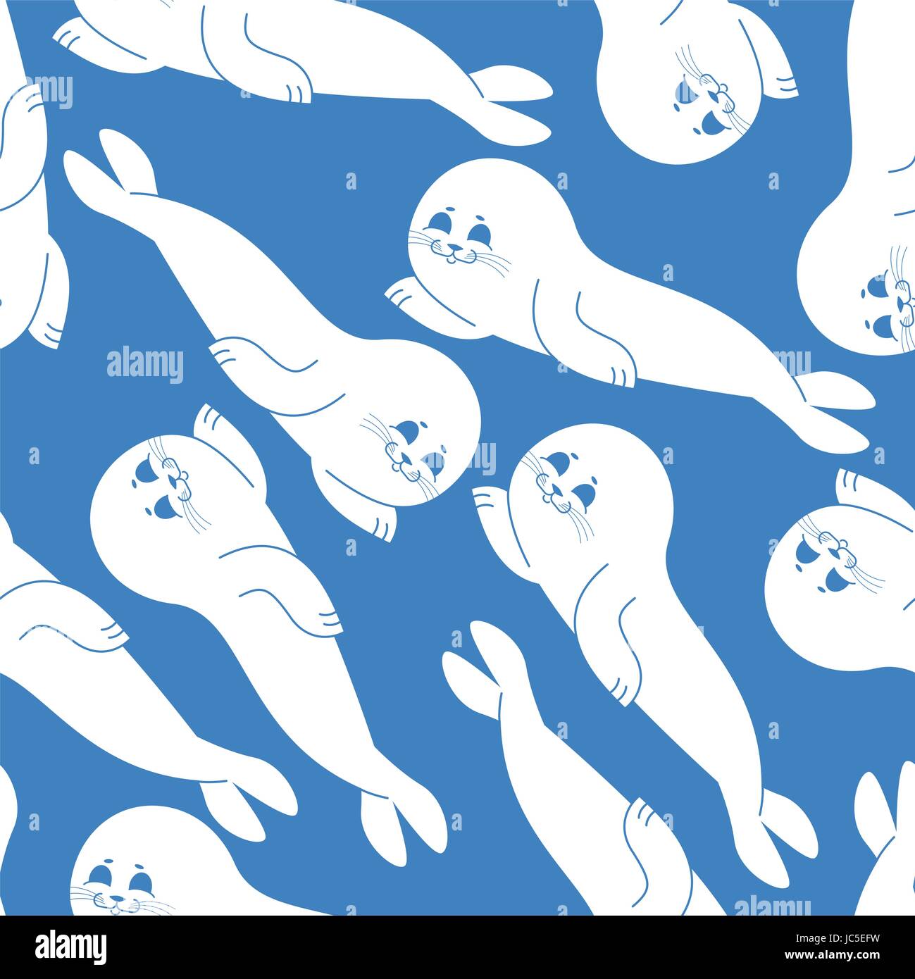 Fur Seal white pattern. small sea calf ornament. Animal of Arctic and ...