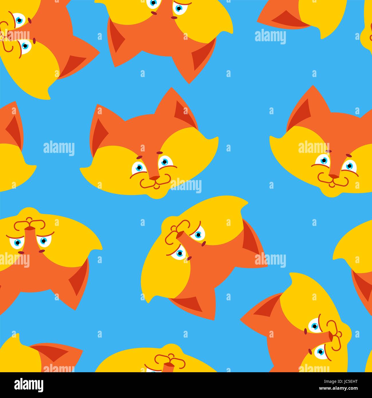 fox face pattern. Cute wild animal background Stock Vector Image & Art ...