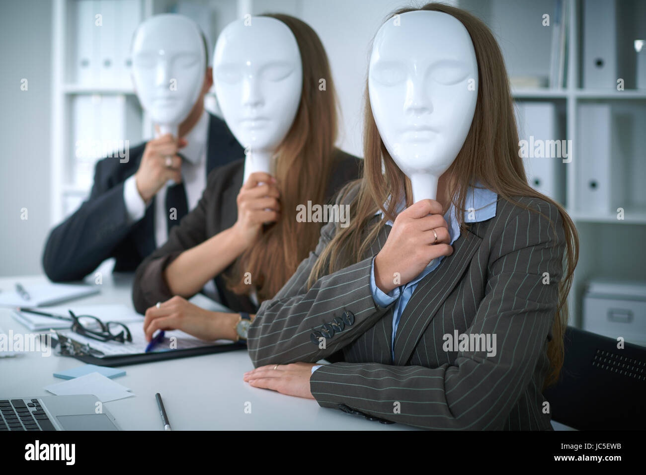 Group of business people at a meeting. Negative concept, Lack of ...
