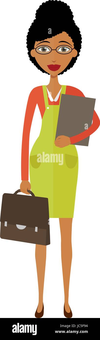 Spectacled african american business-lady. Bespectacled business-woman ...