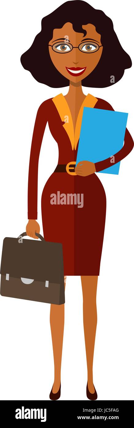 Spectacled good-looking African american business-lady. Bespectacled ...