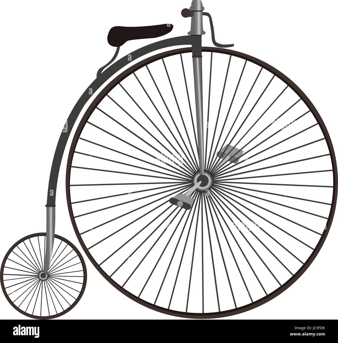 Penny-farthing or high wheel bicycle Isolated on white background ...