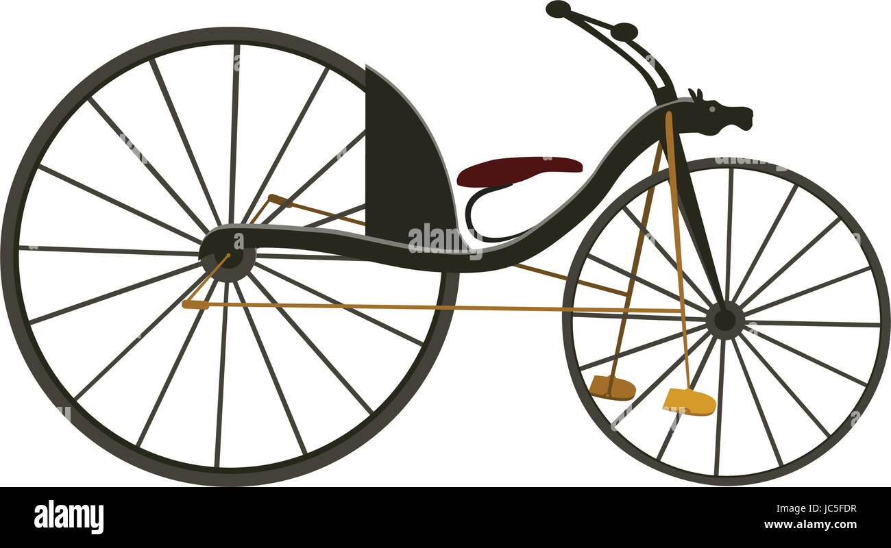 first retro bicycle 1839 isolated on white background. Vector ...