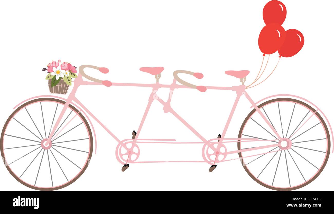 Couple bicycle romantic Stock Vector Images - Alamy